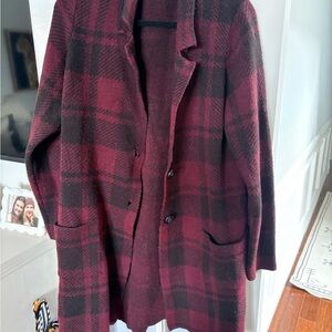 Dex | Jackets & Coats | Dex Womens Plaid Pea Coat In Red And Brown ...